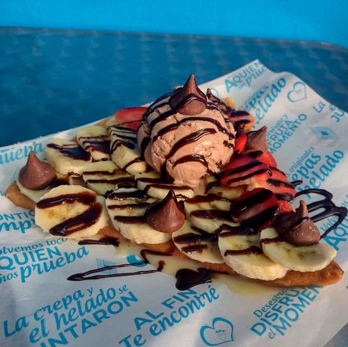 Las originales crepas con helado
